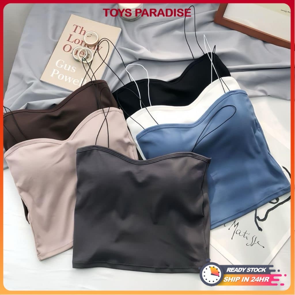 [Malaysia Stock] Singlet Bra Tube Bra Camisole Top Cotton Padded ...