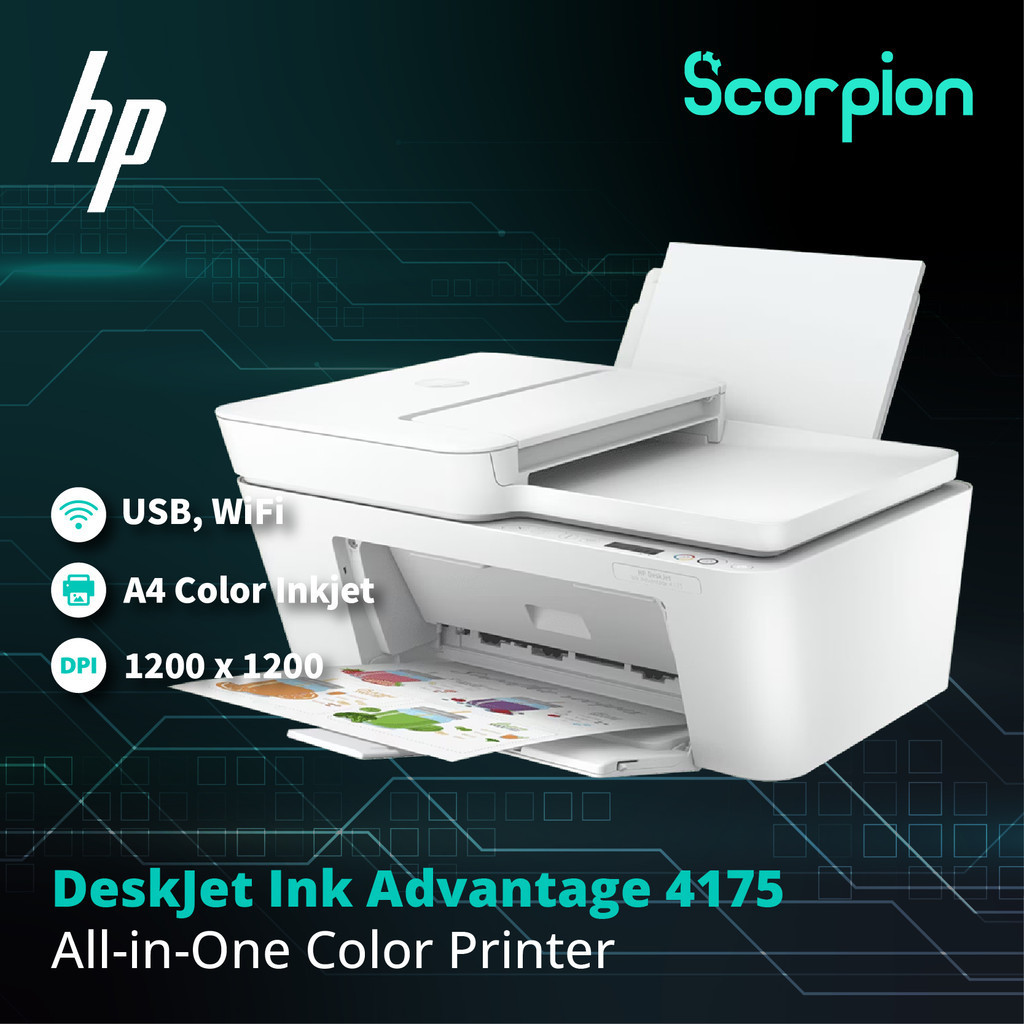 HP DeskJet Ink Advantage 4175 A4 Color Inkjet All-in-One Printer ...