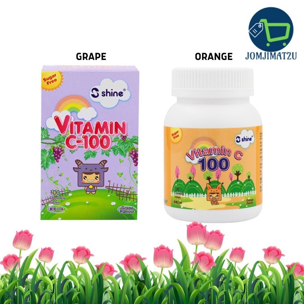 Shine Vitamin C-100 Chewable Tablet (Orange&Grape Flavour) 100S ...