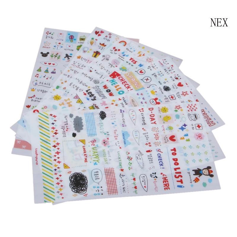 NEX 6 Sheet Fashion Calendar Paper Sticker Scrapbook Calendar Diary ...