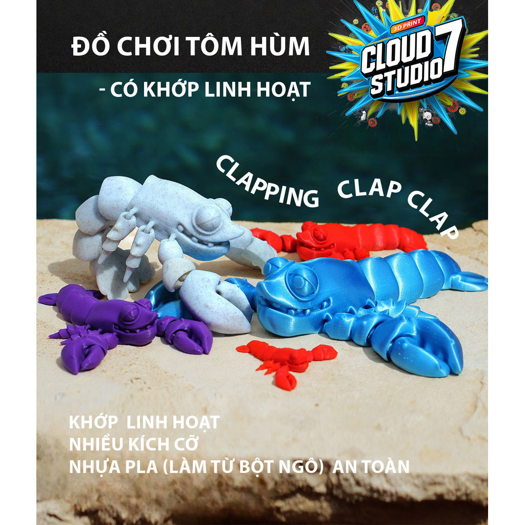 Lobster model toys with flexible joints, educational toys, 3D printed ...