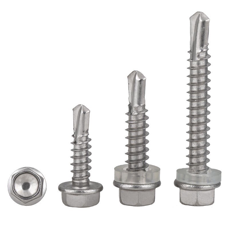 M4.2 M4.8 M5.2 M6.3 304 Stainless Steel Washer Outer Hexagonal Drill Tail Self-tapping Screw ...