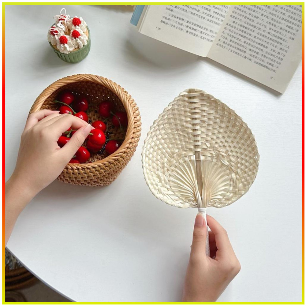 Handmade Bamboo Weaving Craft Fan Small Natural Cattail Fan Mosquito ...