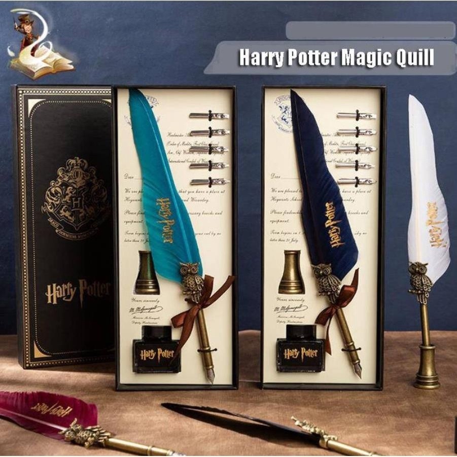 Harry Potter sihir sekolah bulu set kotak hadiah hari jadi ukiran air ...