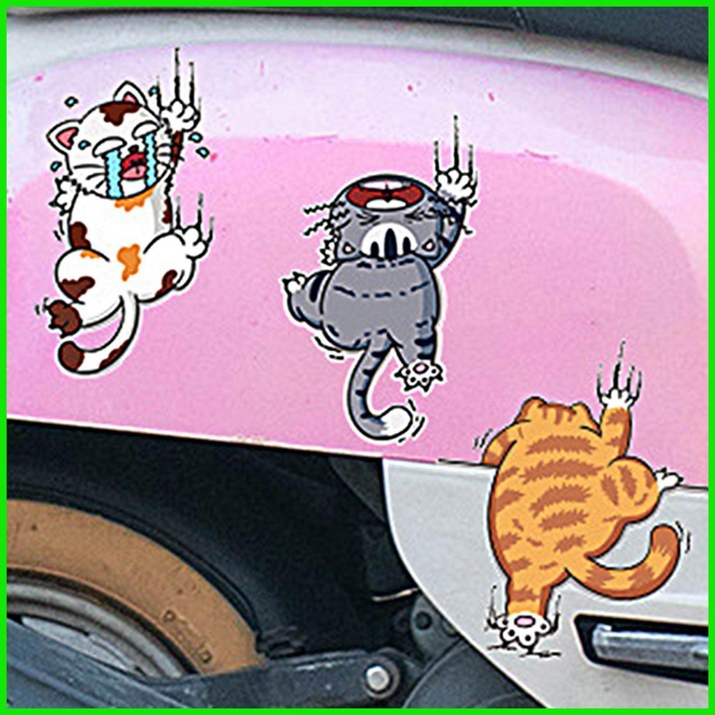 Cat Car Decal Cat Sticker for Vehicle Scratch 3Pcs Scratch Cat Car ...