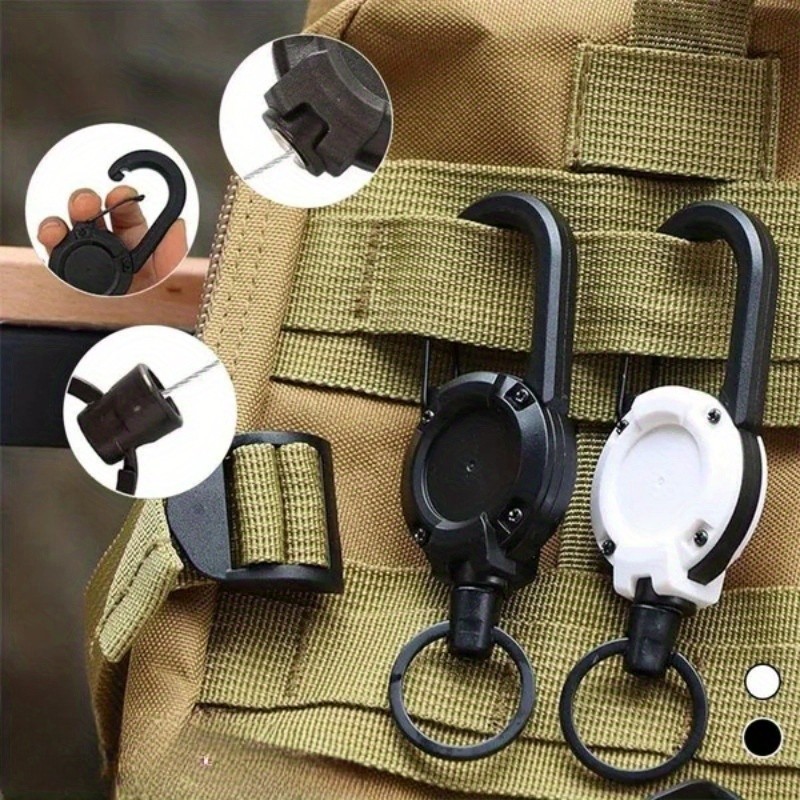 Easy Pull Wire Rope Buckle Key Storabge Ring Elastic Anti Lost Belt ...