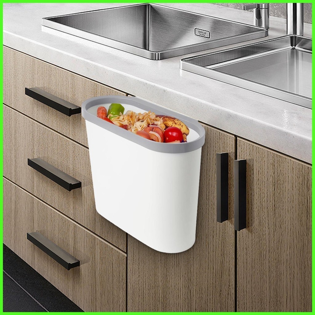 Hangable Garbage Bin Bathroom Trash Can with Lid Food Waste Bin Food ...
