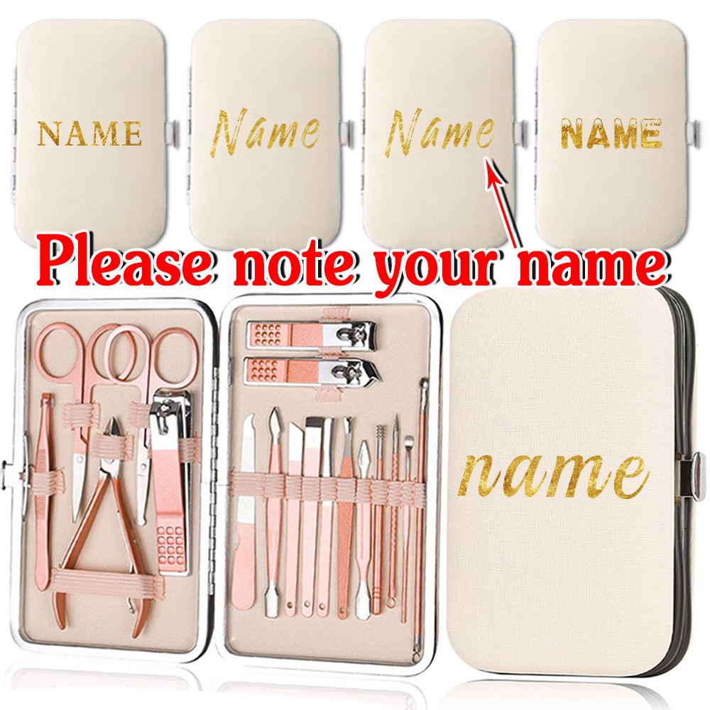 Customized Name 18Pcs Manicure Set Stainless Steel Pedicure Set Nail ...