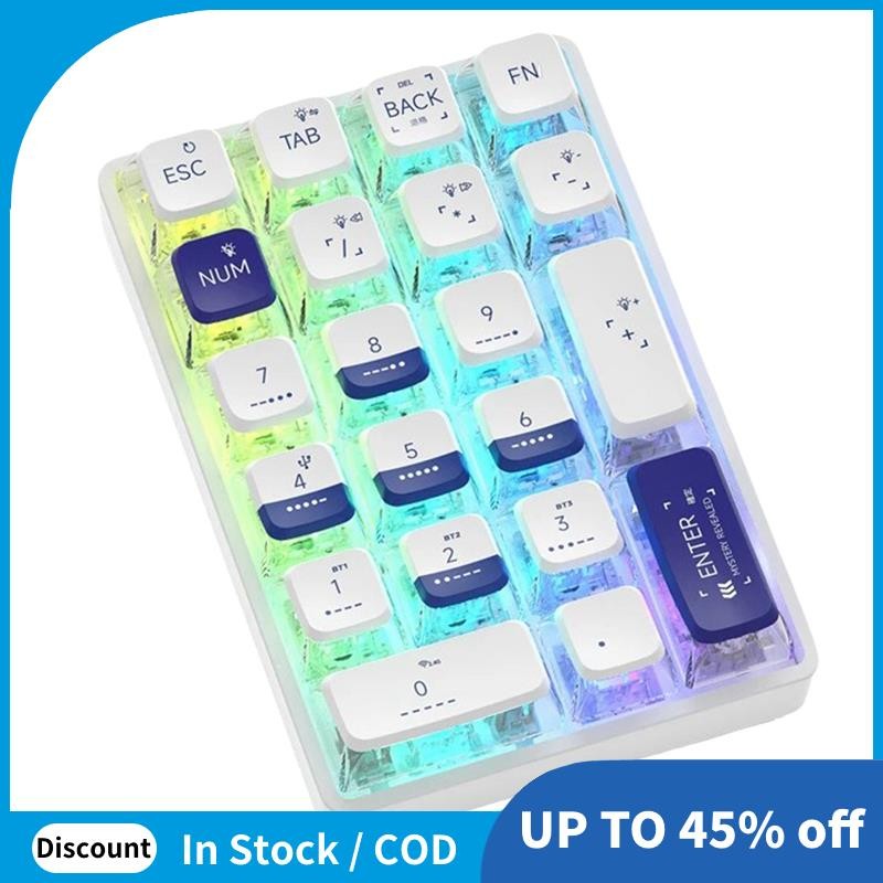 LEOBOG Mechanical Keypad K21 Bluetooth Number Pad 21 Key Transparent ...