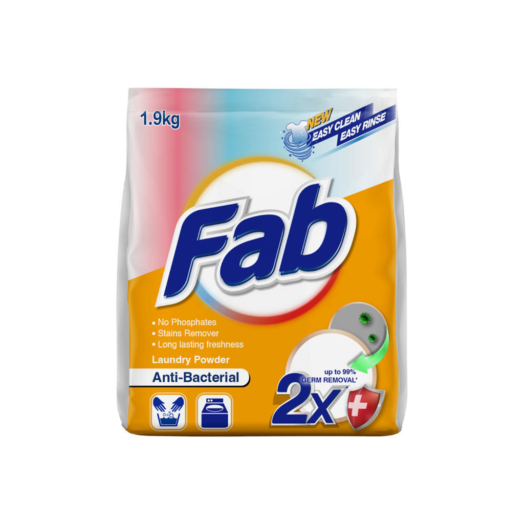 FAB Powder White Anti Bacterial Sakura Cotton Laundry Powder Detergent ...