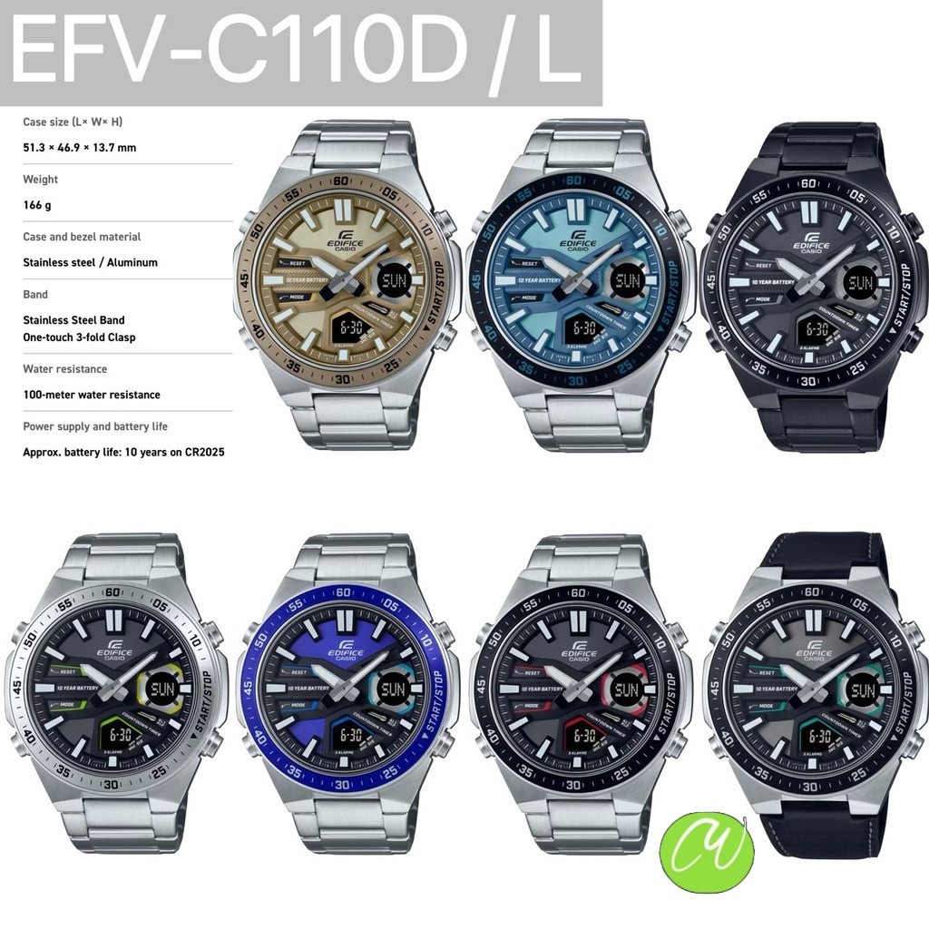 [CASIO EDIFICE] NEW MODEL ‼️ CASIO EDIFICE MEN WATCH EFV-C110L-1A / EFV ...