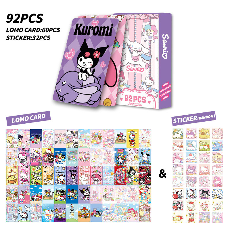 10-92pcs Manga Manhwa Sanrio Laser Holographic Lomo Cards Hello Kitty ...