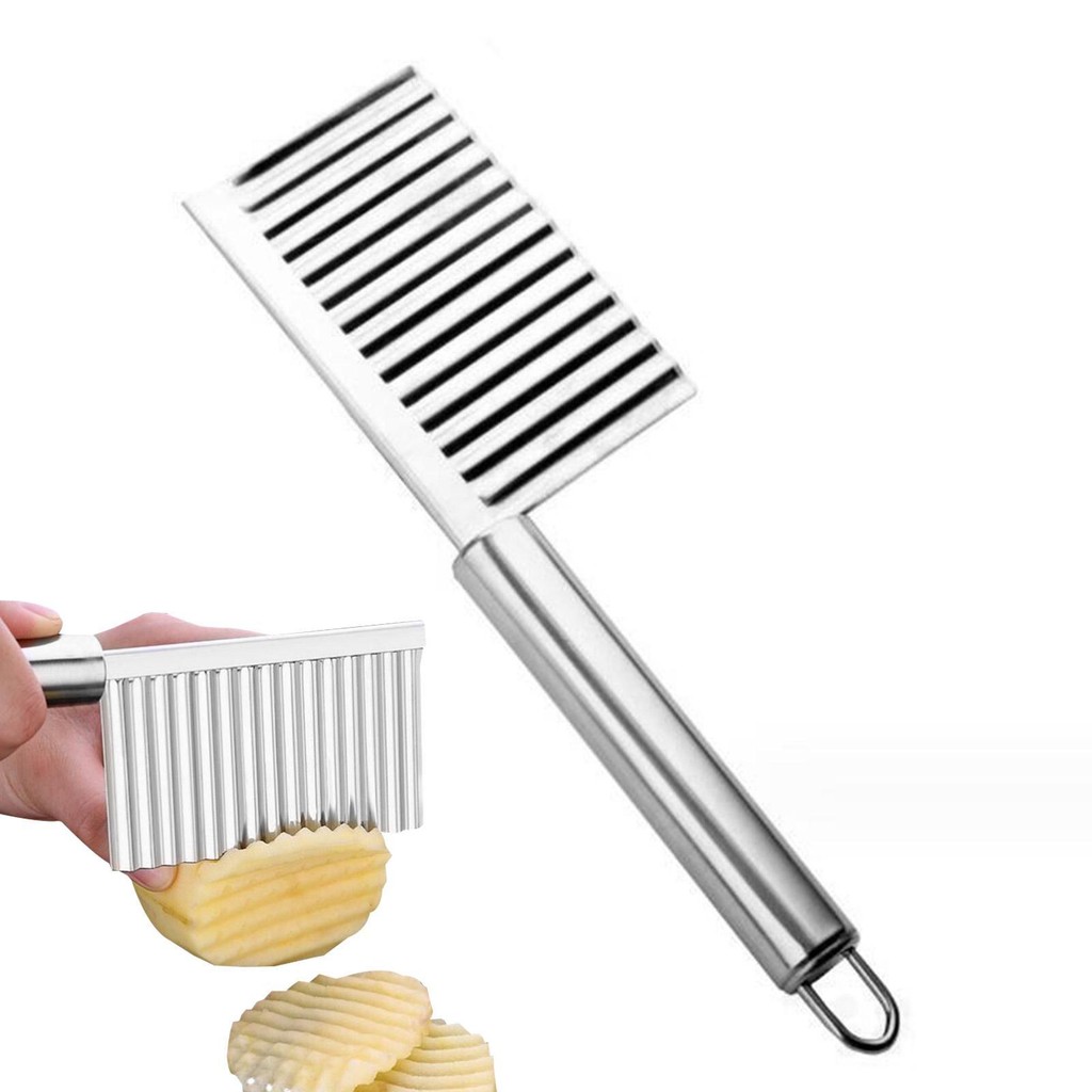 1PC Potato Chips Cutter Stainless Steel Potato Wavy Knife French Fry ...