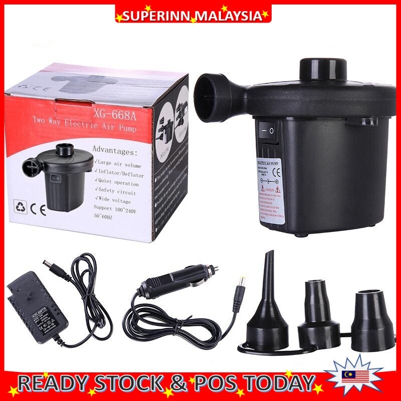 SUPERINN MALAYSIA Electric Air AC Pump Inflator Deflator Inflatable Air Bed Swimming Pool ...