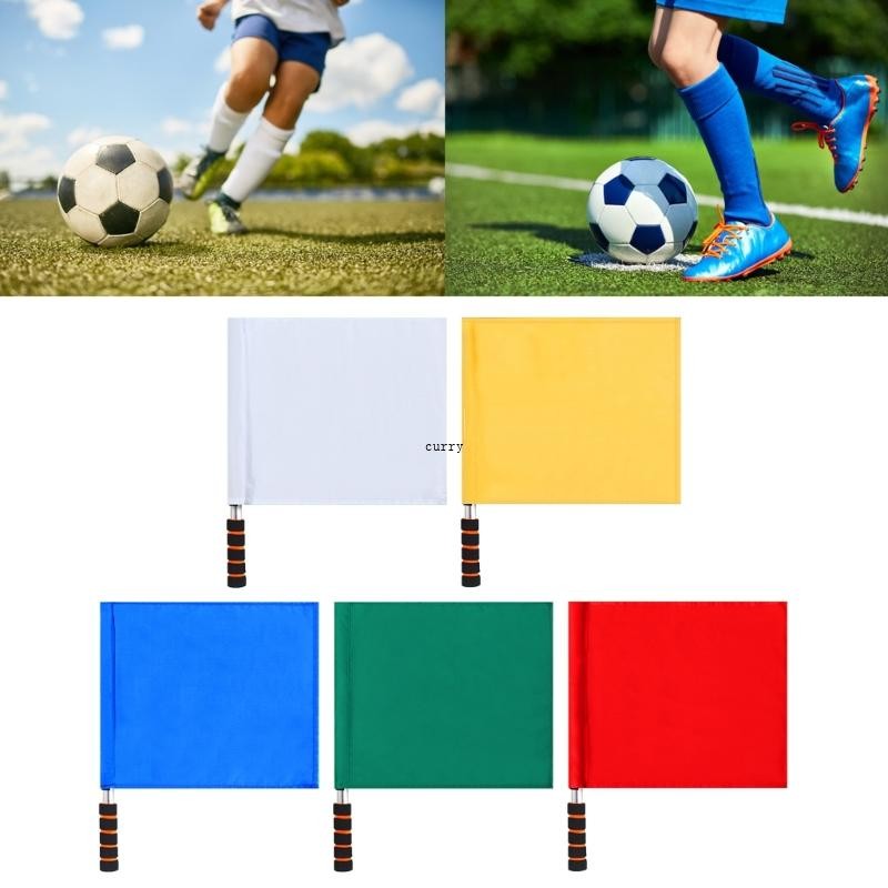 Referee Flags Training Sports Flags with Sponges Handle Linesman Signal ...