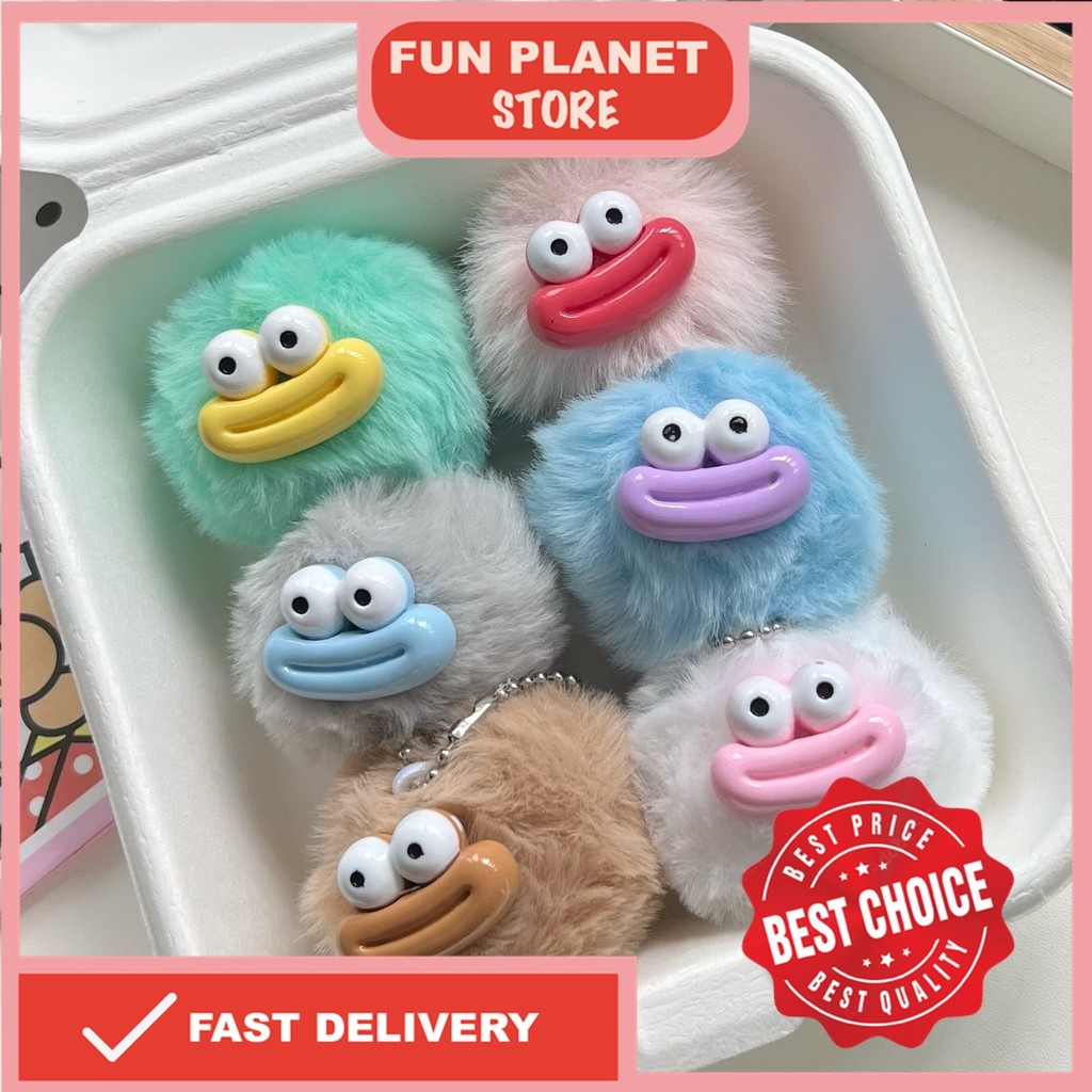 🔥Ready Stock🔥Sausage Mouth Fluffy Ball Pendant Fun Couple Keychain ...