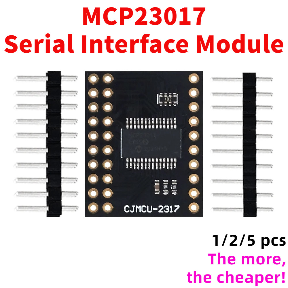 1/2/5pcs MCP23017 Serial Interface Module IIC I2C SPI MCP23S17 Bidirectional 16-Bit I/O Expander ...
