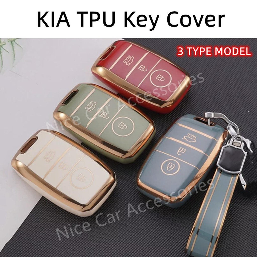 KIA Car Key Cover Chrome Reflection TPU Car Key Remote Casing Sarung ...