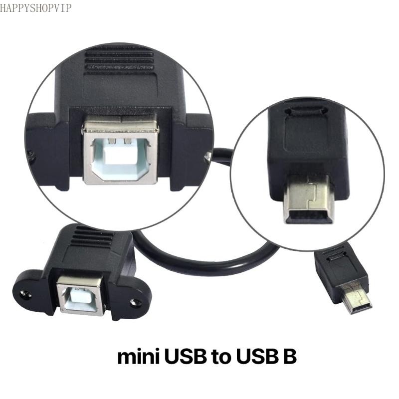 HSV Mini USB to USB B Female Printer Panel Mount to Mini USB Male ...