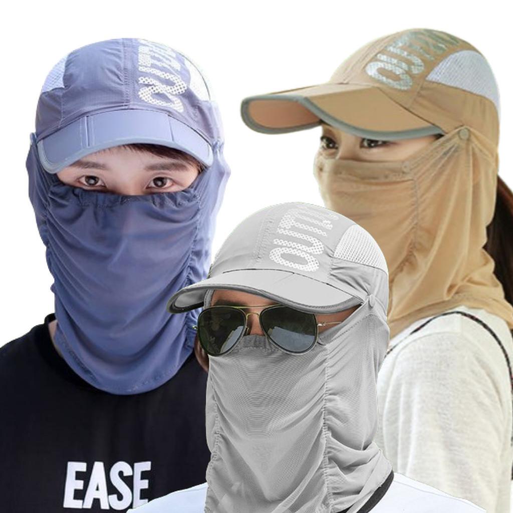 Outdoor Sun Protection Cap Face Cover Foldable Anti-UV Summer Fashion ...