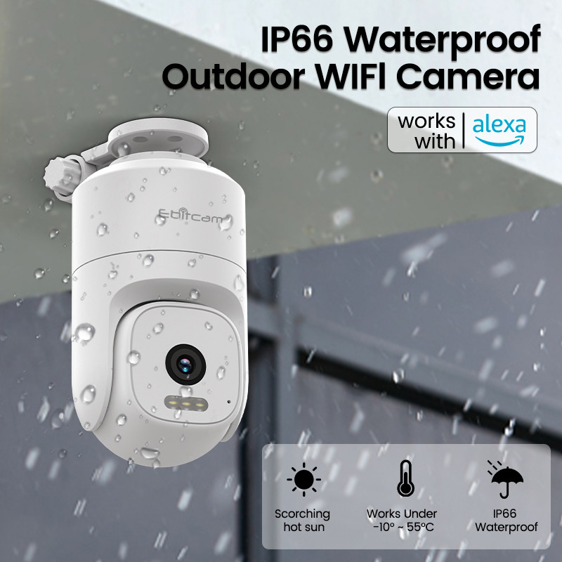 Ebitcam IP66 waterproof Outdoor Camera/2K HD WIFI Camera/2-Way Call ...
