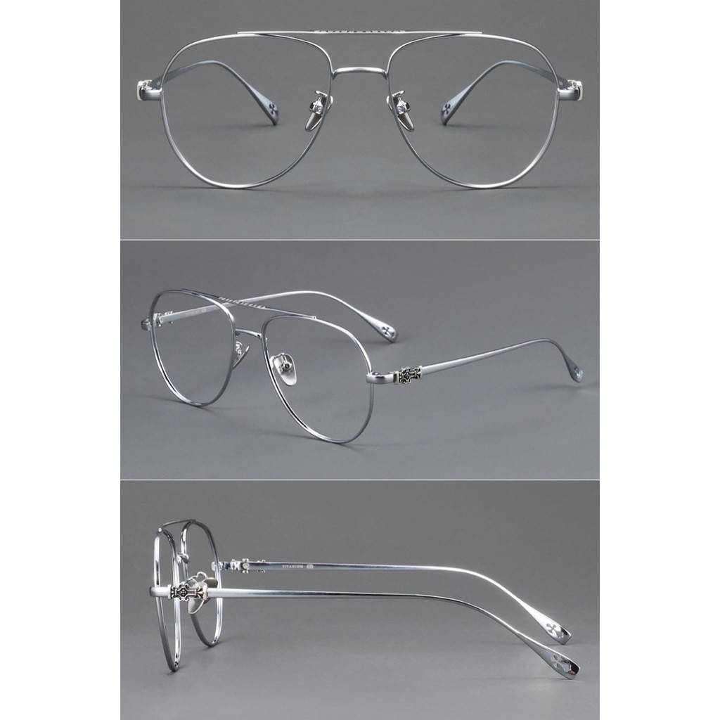Ultra Light Glasses Frame Retro Titanium Eyewear Men Women Double Beam ...
