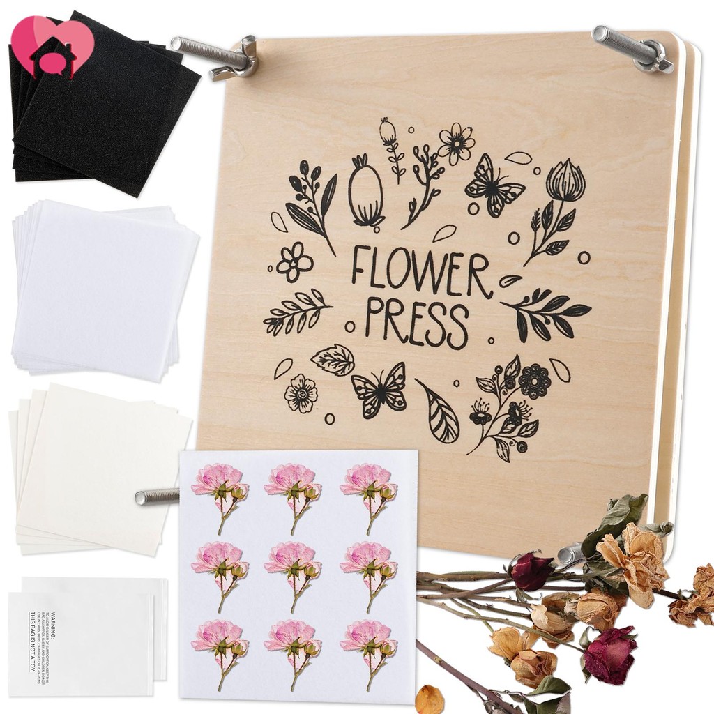 Flower Press Kit Wooden Professional Flower Leaf Press Kit Reusable DIY ...
