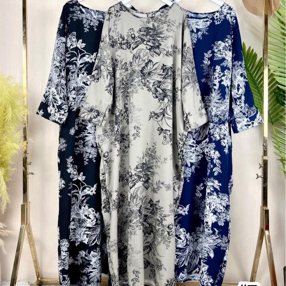 KAFTAN SURAYA KAFTAN BERCORAK VIRAL FREESIZE FF | Shopee Malaysia
