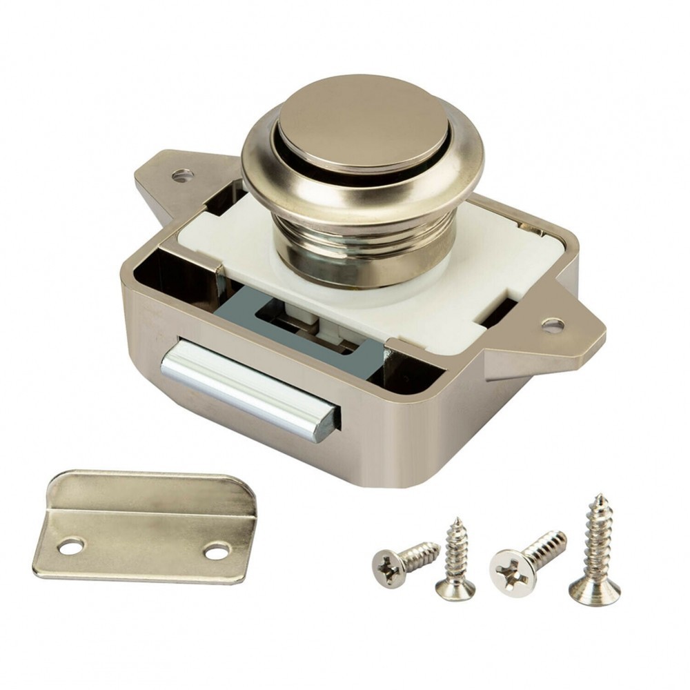 Button Catch Lock 15mm-18mm Nickel Simple Installation Replaceable Lock ...