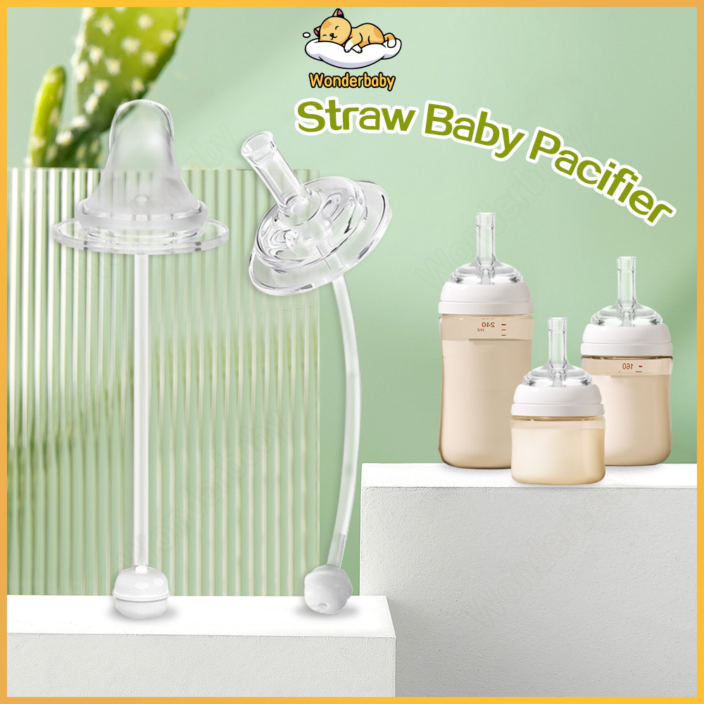 Wonderbaby 5cm Baby Pacifier with Straw Wide Neck Bottle Replacement ...