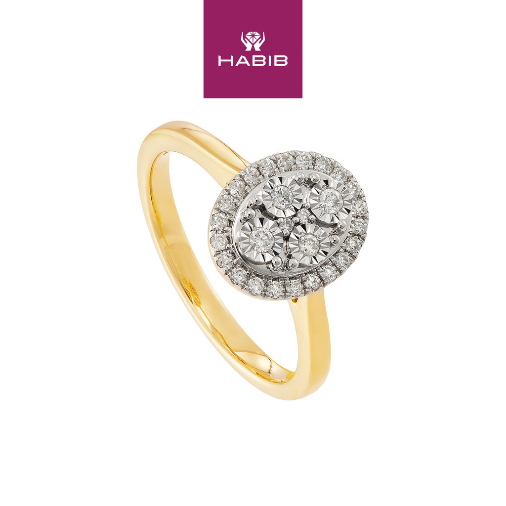 HABIB Cluster Diamond Ring in 375/9K Yellow Gold 269680624(YG) | Shopee ...