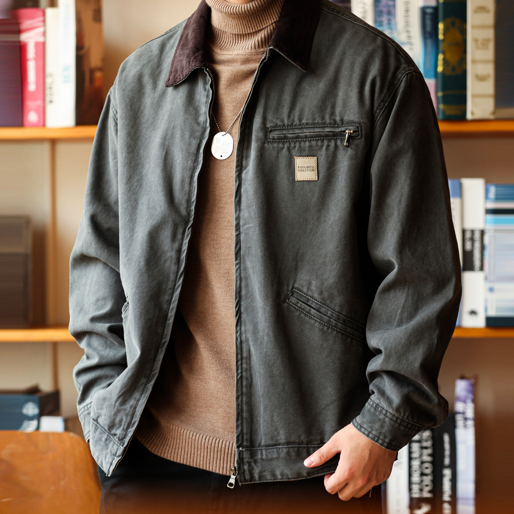 American Classic J97 Detroit Cargo Jacket Men's Stone-Frosted Washed ...