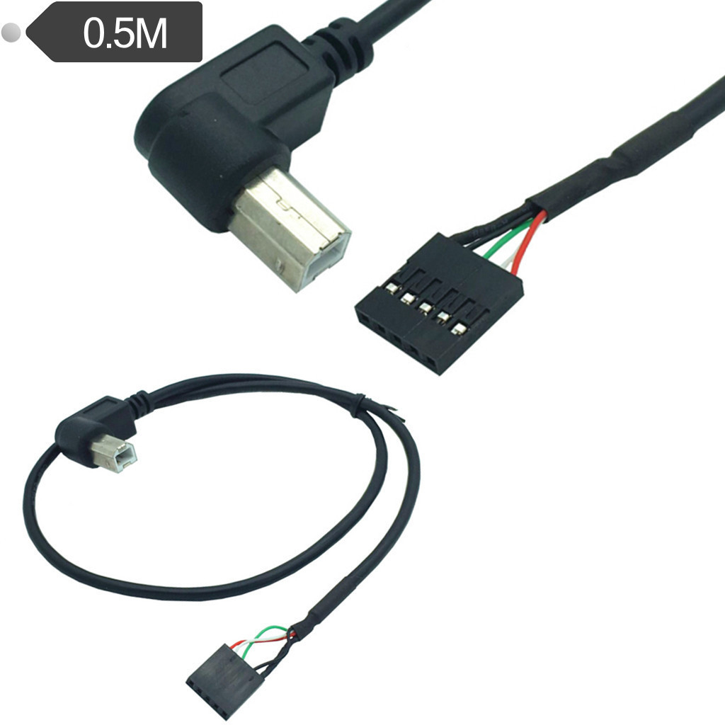 50CM USB 90 Degree Right Angled USB B male to 5-Pin/5P Female 2.54 mm ...