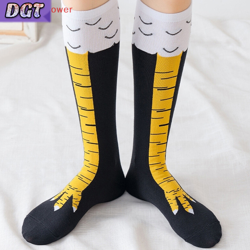 DGT Chicken Paws Feet Socks Women Over The Knee Long Socks Funny ...