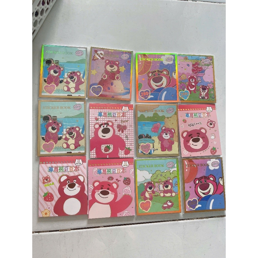 Strawberry bear, labubu, cappy sticker book, princess dressing sticker ...