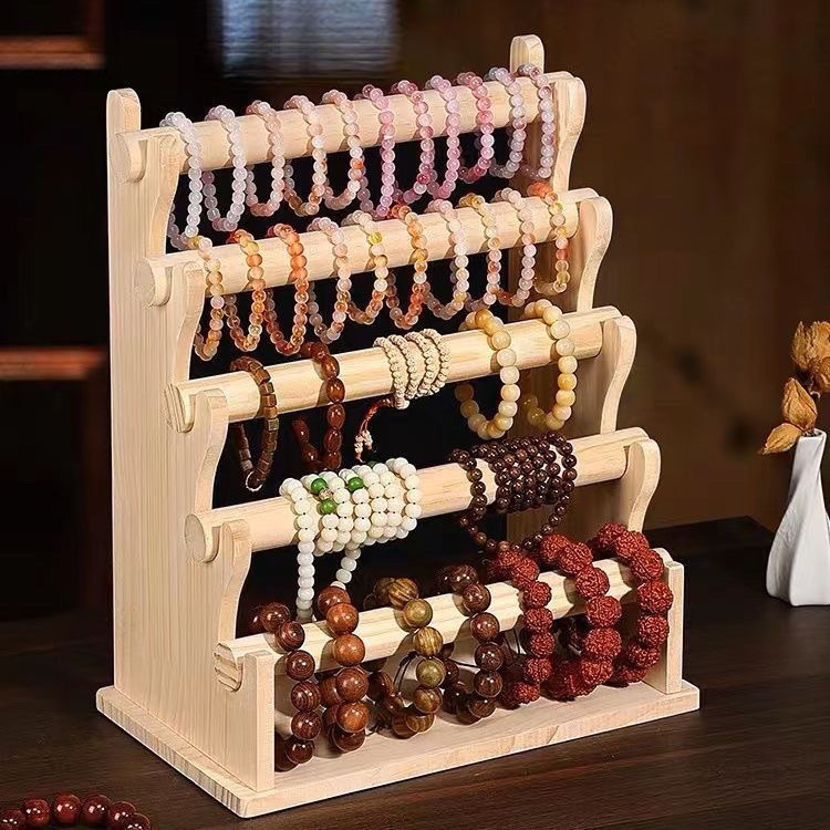 Solid Wood Bracelet Rack Stall Jewelry Display Rack Hair Rope Bracelet ...