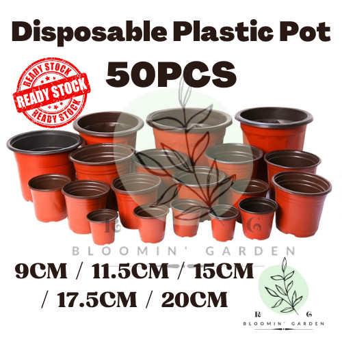 50PCS Ultra Thin Plactic Flower Pot Plant Nursery Pot Disposable Pasu ...