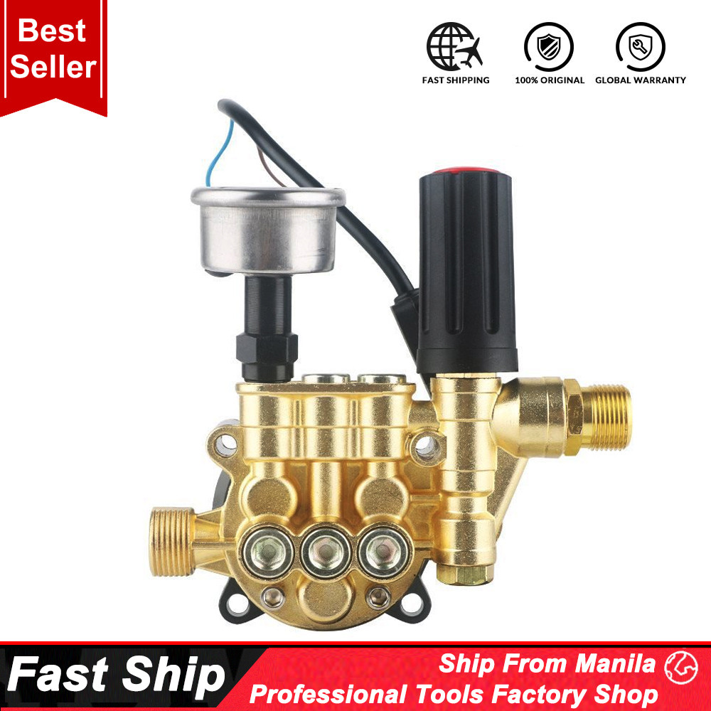 Pressure Washer Pump Metal Head With Pressure Gauge Replacement ...