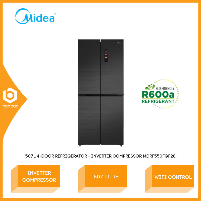 Midea 507L 4-Door Refrigerator Inverter Compressor Platinum Fresh ...