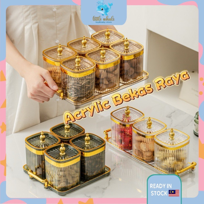 🐳Food Grade Transparency Sealed Can Comes with Tray/Spice jar/food jar ...