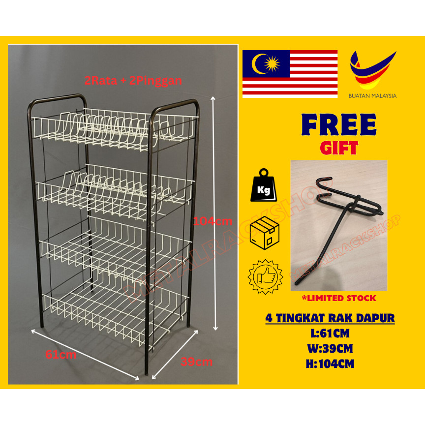 4 Tingkat Rak baju Murah/Rak dapur/Rak pinggan/Multipurpose Rack/Rak ...