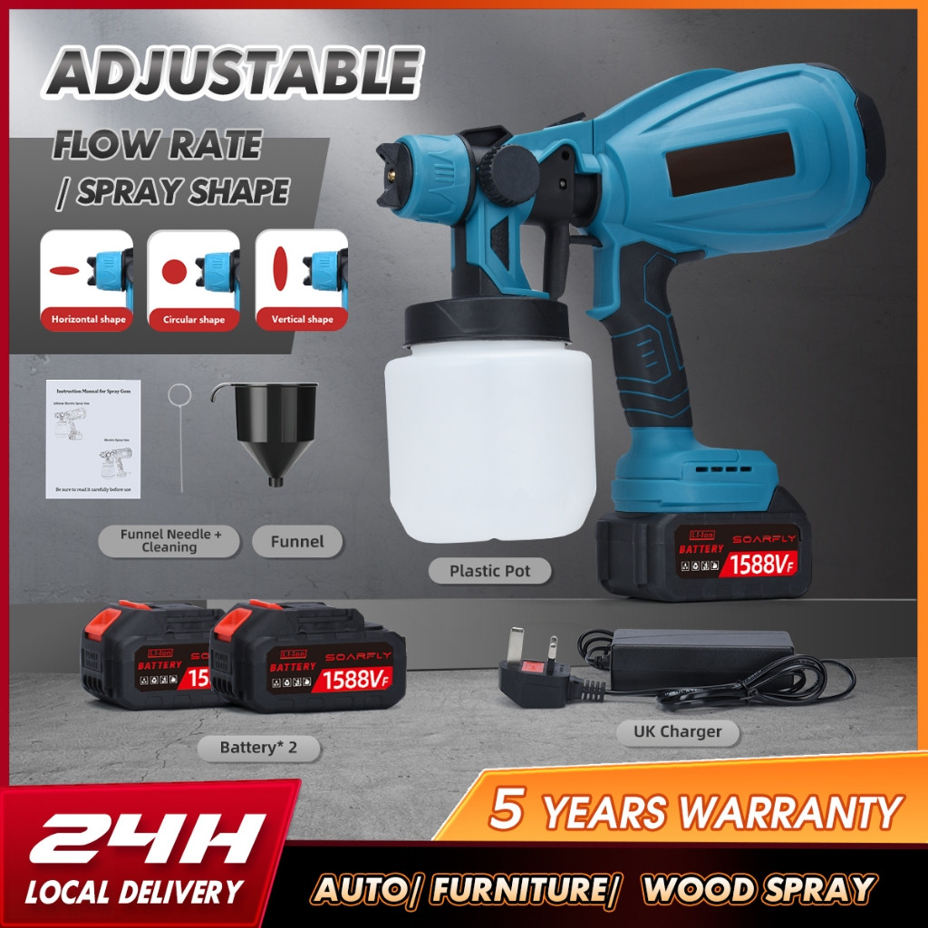 [Local Stock] 2000W Cordless Paint Sprayer Mesin Pengecat Adjustable ...