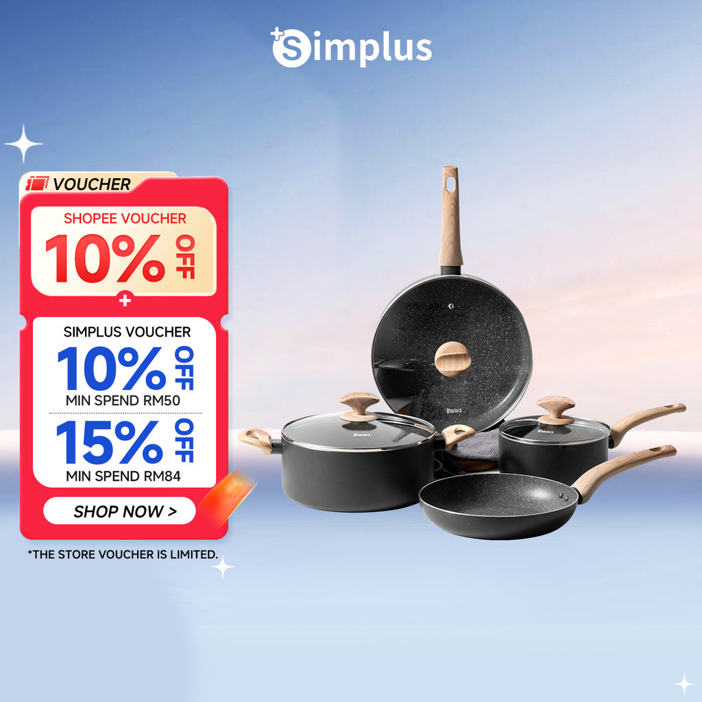 Simplus Inssa 7pcs Cookware Set丨Frying Pan Stockpot Wok Saucepan丨PFOA ...