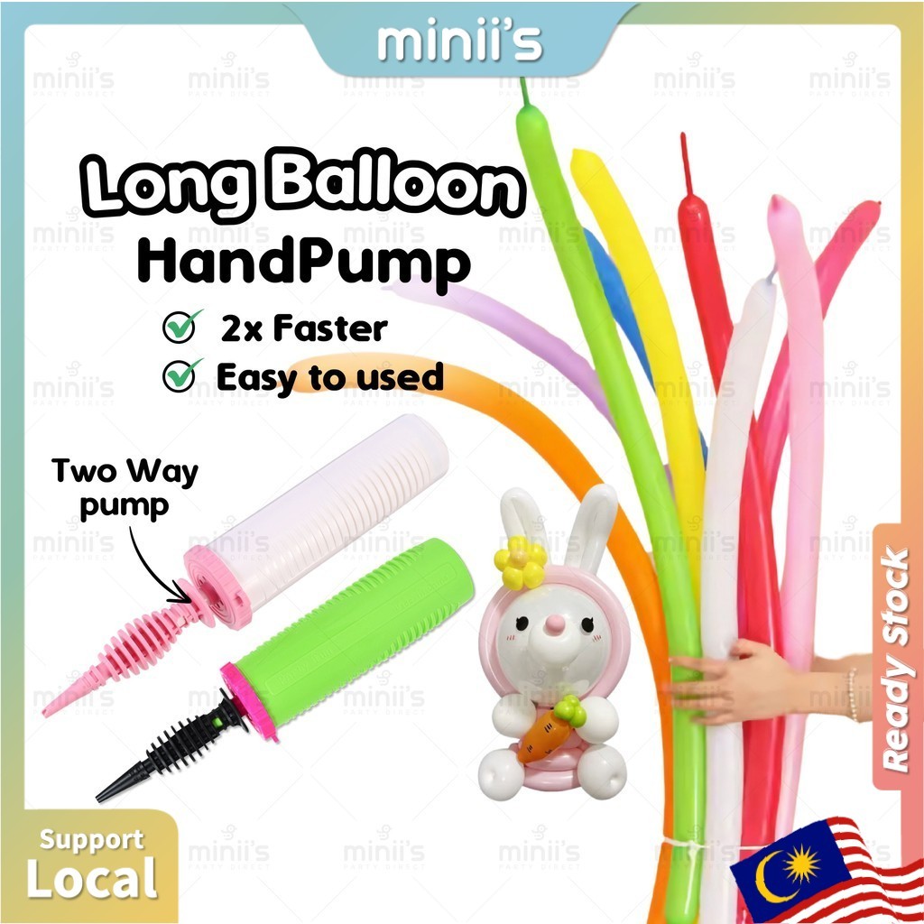 MINIIS Long Balloon Premium Hand Pump Manual Inflates 2x Faster Ballon ...