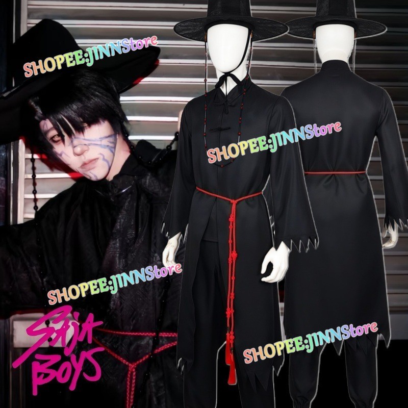 -JINN-SAJA BOYS Black Stage Performance Outfit ABBY BABY JINU Cosplay ...