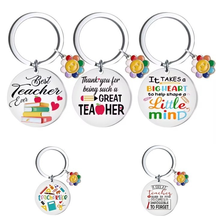 Teacher's Day Keychain Souvenir Key Ring Colorful Key Chain Backpack ...