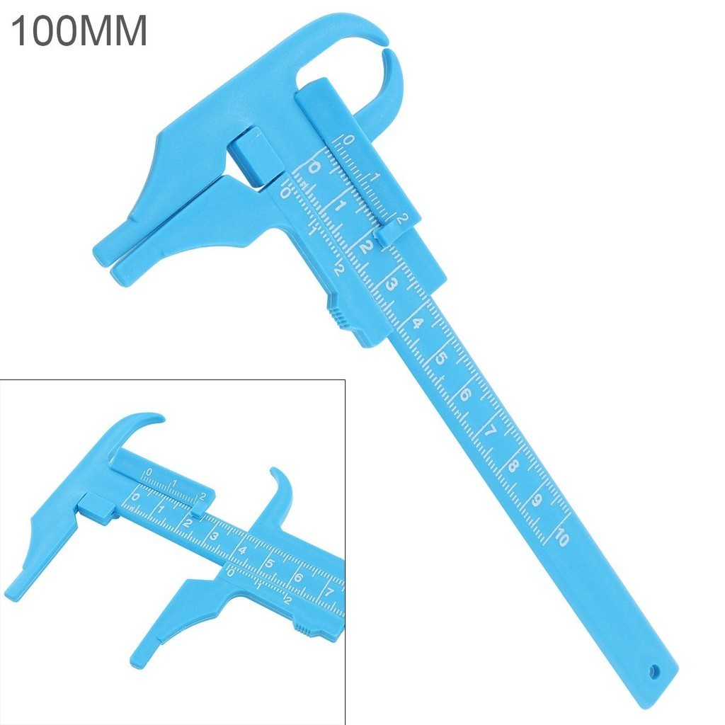 0-100mm Double Scale Blue Plastic Vernier Caliper Support Depth ...