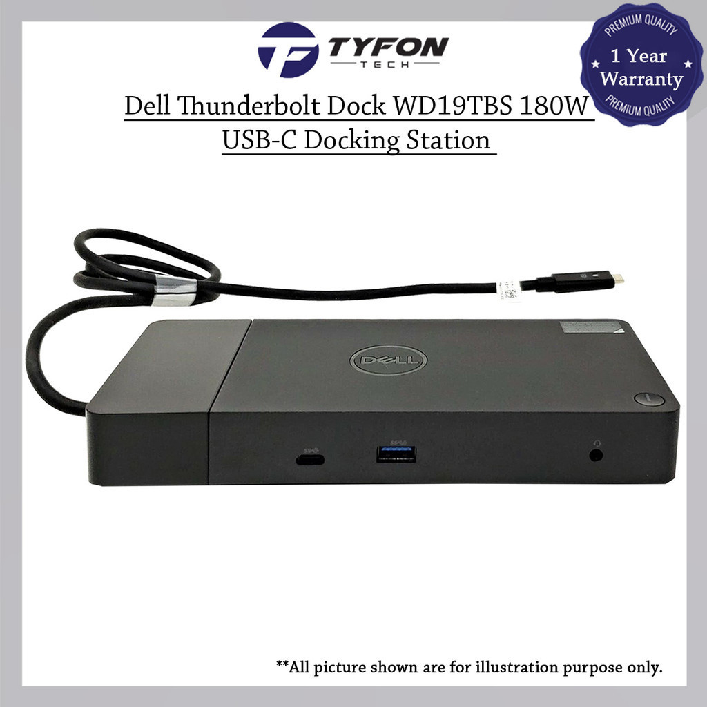 Dell Thunderbolt Dock WD19TBS 180W USB-C Docking Station K20A001 K20A ...
