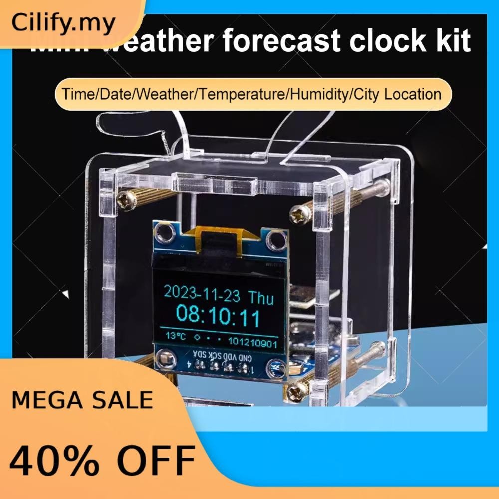 Esp8266 Electronic Kit Oled Display Mini Clock Shell Diy Soldering Project Shopee Malaysia