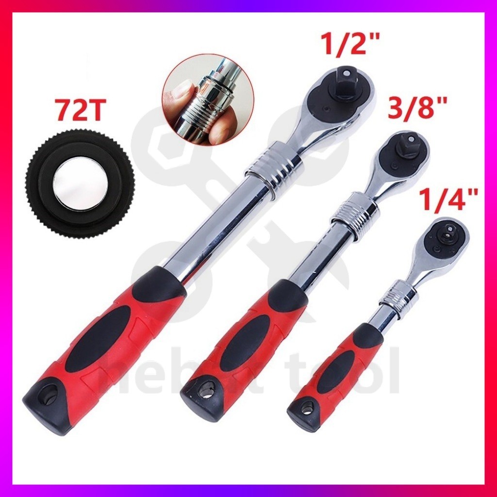 Multi Adjustable Handle Socket Ratchet Wrench Telescopic Drive Spanner ...